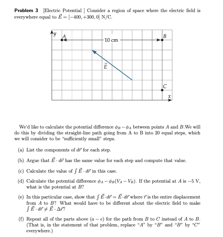 Solved Problem 3 [electric Potential ] Consider A Region Of Space