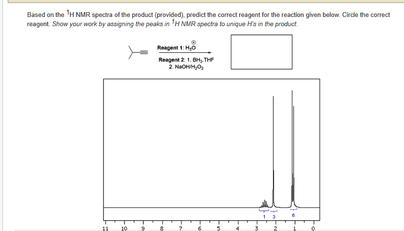 SOLVED: Based on the 1H NMR spectra of the product (provided), predict the correct reagent for ...