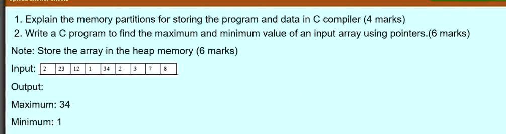 SOLVED: Explain the memory partitions for storing the program and data ...