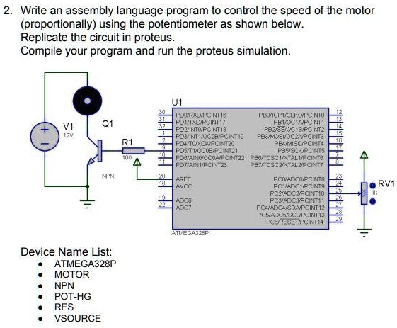 SOLVED: Write an assembly language program to control the speed of the ...