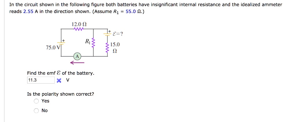 SOLVED: In the circuit shown in the following figure both batteries have insignificant internal ...