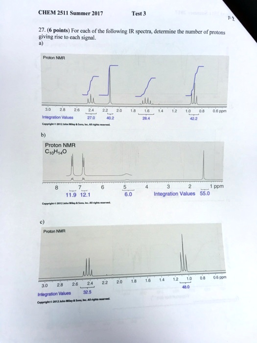 SOLVED:CHEM 2511 Summer 2017 Test 3 27.,(6 points) For cach ofthe ...