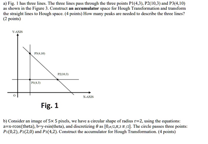 SOLVED: ' a) Fig: has three lines. The three lines pass through the three points P1(4,3). P2(10. ...