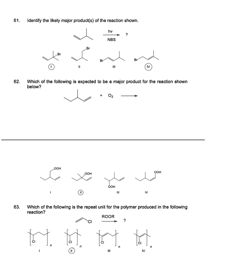 SOLVED: Identify the likely major product(s) of the reaction shown: NBS ...