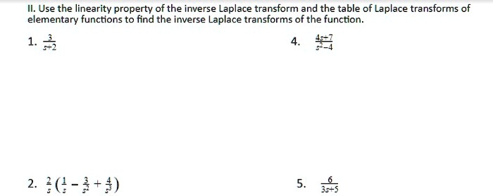ii use the linearity property of the inverse laplace transform and the ...