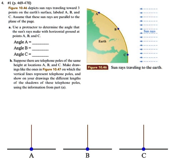 SOLVED: Texts: #1 (p. 469-470) Figure 10.46 depicts sun rays traveling ...