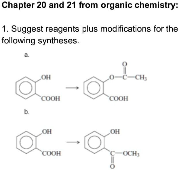 chapter 20 and 21 from organic chemistry 1 suggest reagents plus ...