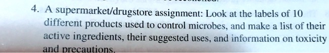 supermarketdrugstore assignment look at the labels of 10 different ...