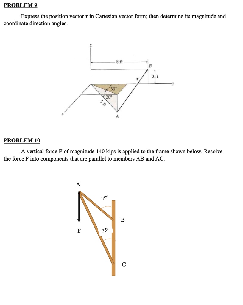 Solved Problem 9 Express The Position Vector R In Cartesian Vector 1559
