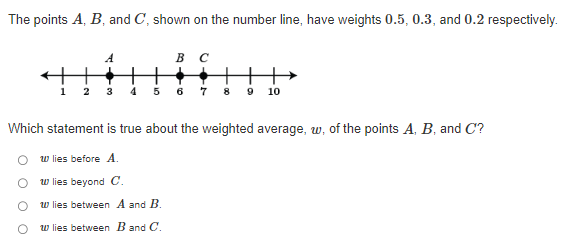 [GET ANSWER] The points A, B, and C, shown on the number line, have ...