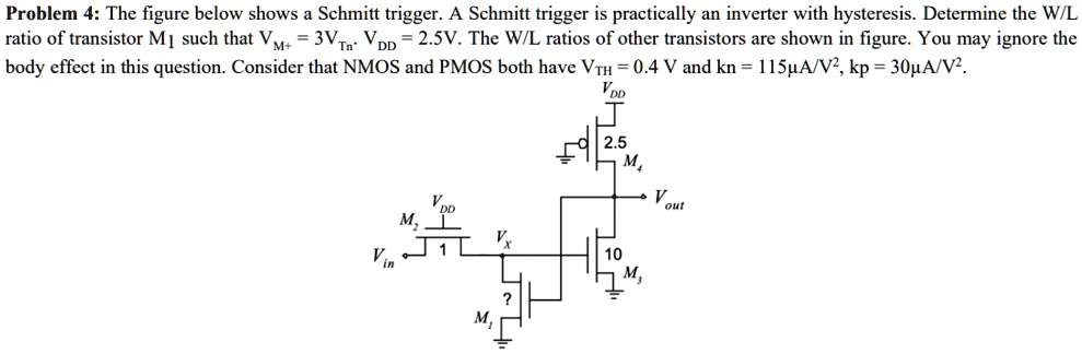 Problem 4: The figure below shows a Schmitt trigger. A...