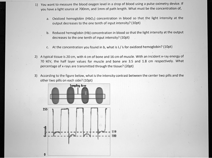 Greyscale 1) You want to measure the blood oxygen level in a...