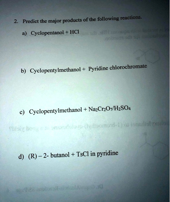 SOLVED:Predict the major products of the following reactions ...