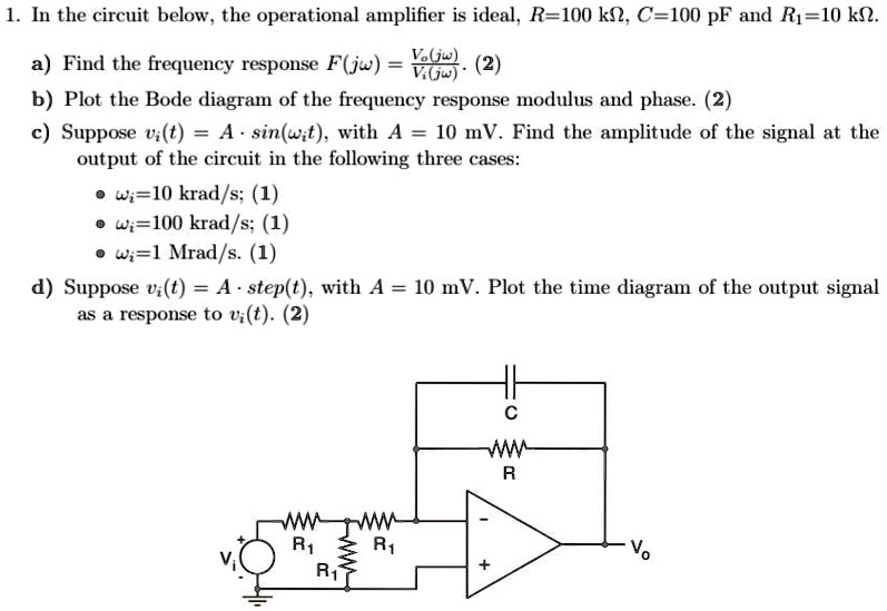 VIDEO solution: In the circuit below, the operational amplifier is ideal, R=100kOmega ,C=100pF ...