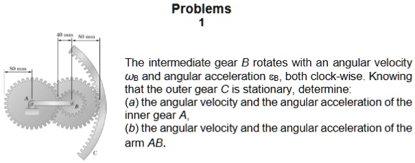 SOLVED: The intermediate gear B rotates with an angular velocity Ï‰ and ...