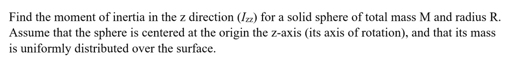 Find the moment of inertia in the z direction (Izz) for a...