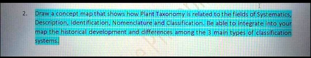 draw a concept mapthat shows how plant taxonomy is related tothe fields ...