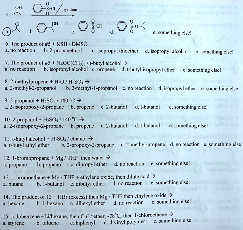 SOLVED:OH pyridine OH something elsel The product of #5 + KSH DMSO no ...