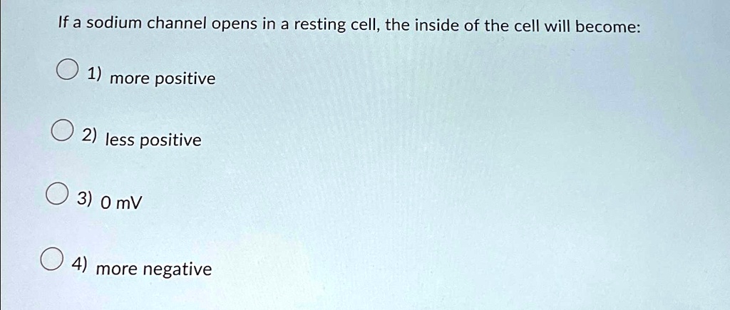 If a sodium channel opens in a resting cell the inside of...