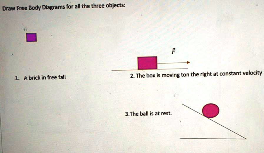 draw free body diagrams for all the three objects a brick in free fall 2 the box is moving ton ...