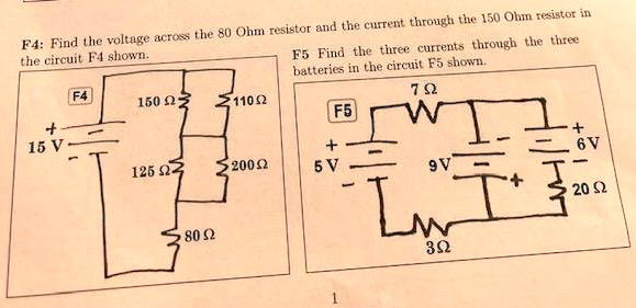 SOLVED: F4: Find the voltage across the 80 Ohm resistor and the current ...