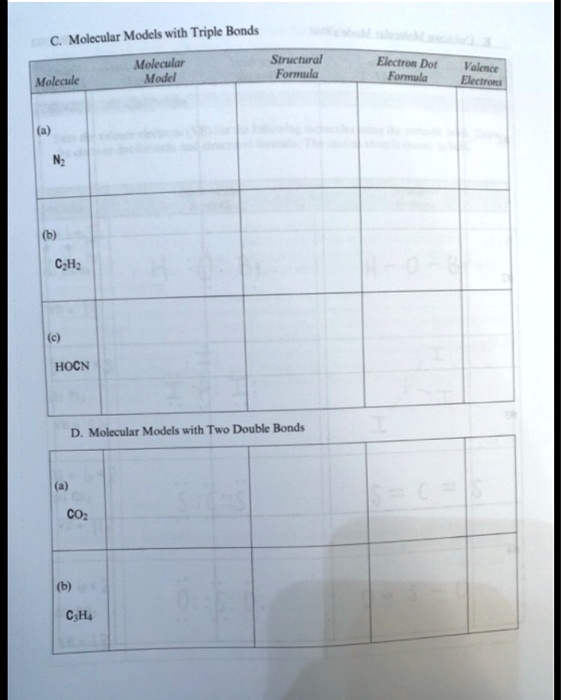 SOLVED: Molecular Models with Triple Bonds Molecular Structural Model ...