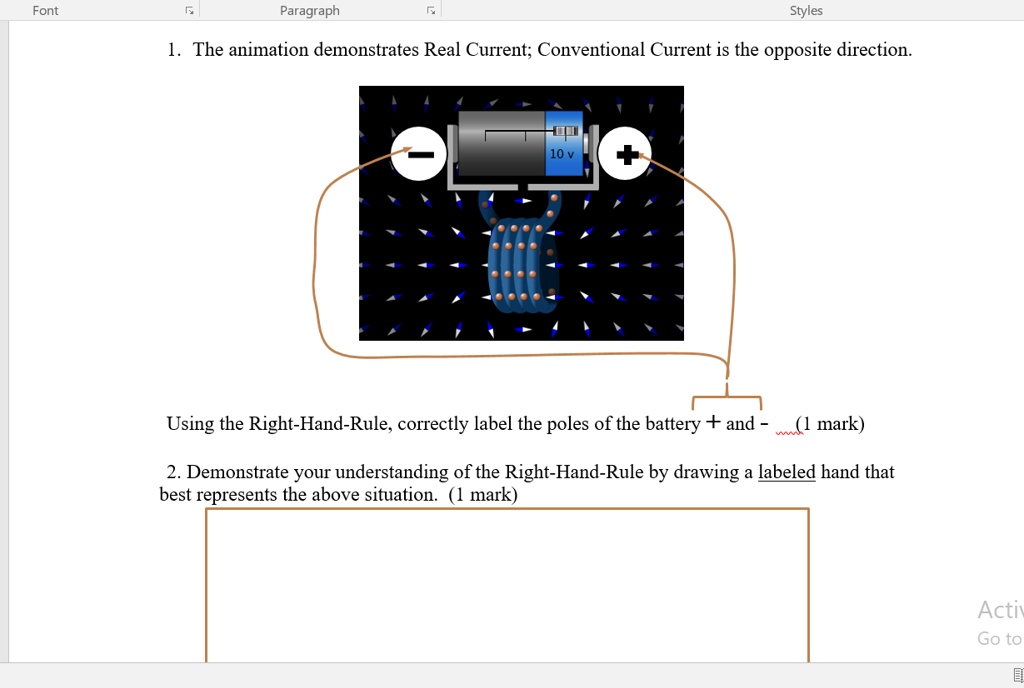SOLVED: Font Paragraph Styles The animation demonstrates Real Current ...