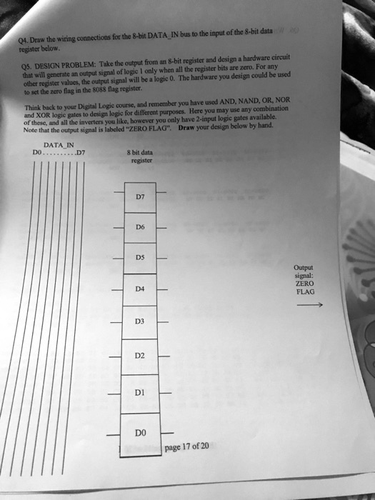 Solved Q4 Draw The Wiring Connections For The 8 Bit Data In Bus To 9719