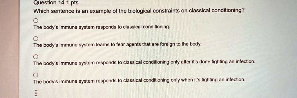 question 14 1 pts which sentence is an example of the biological ...