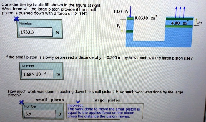 Consider the hydraulic lift shown in the figure at right. What force ...