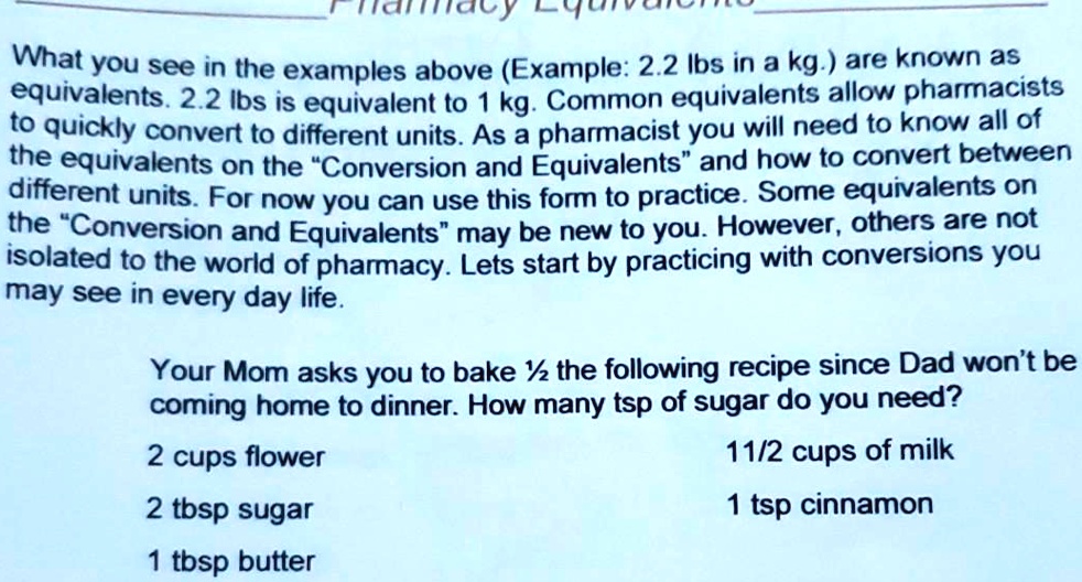SOLVED: What you see in the examples above (Example: 2.2 lbs in a kg ...