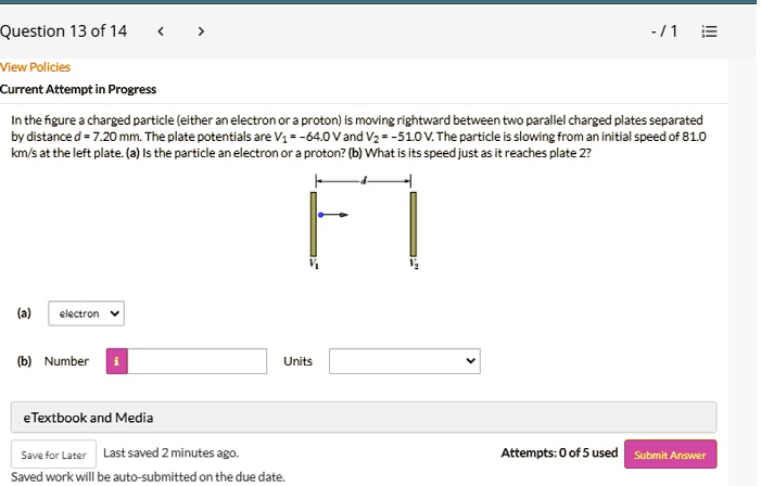 SOLVED: Question 13 of 14 View Policies Current Attempt in Progress In the figure charged ...