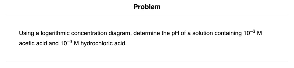 SOLVED: Using a logarithmic concentration DIAGRAM Problem Using a logarithmic concentration ...