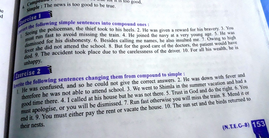 SOLVED: 'according to transformation of sentences convert the following ...