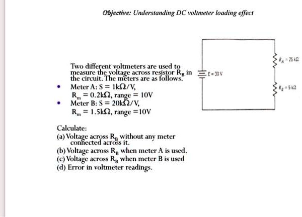 Objective: Understanding DC voltmeter loading effect Two different ...