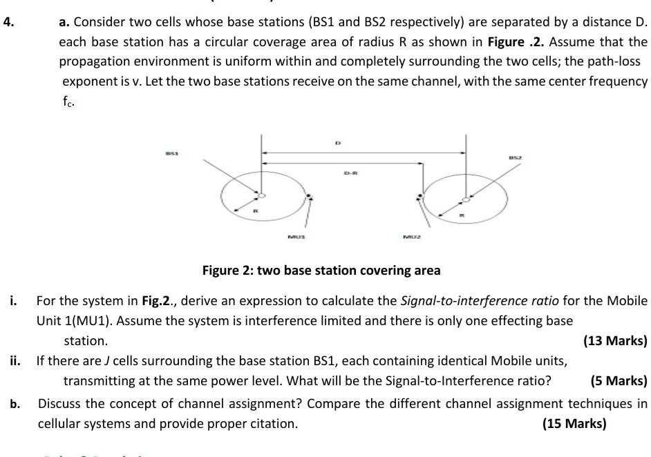 a consider two cells whose base stations bs1 and bsz respectively are ...