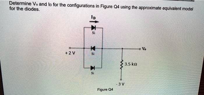 SOLVED: For the diodes, determine Vo and Io for the configurations in Figure Q4 using the ...
