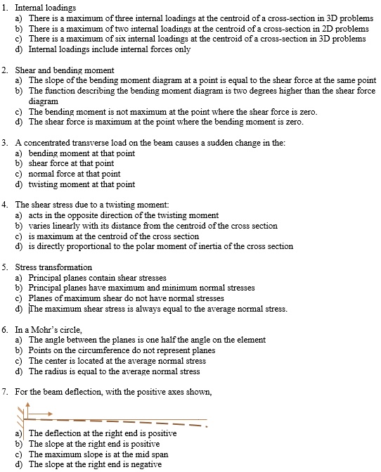 SOLVED: Internal loadings a) There is a maximum of three internal ...