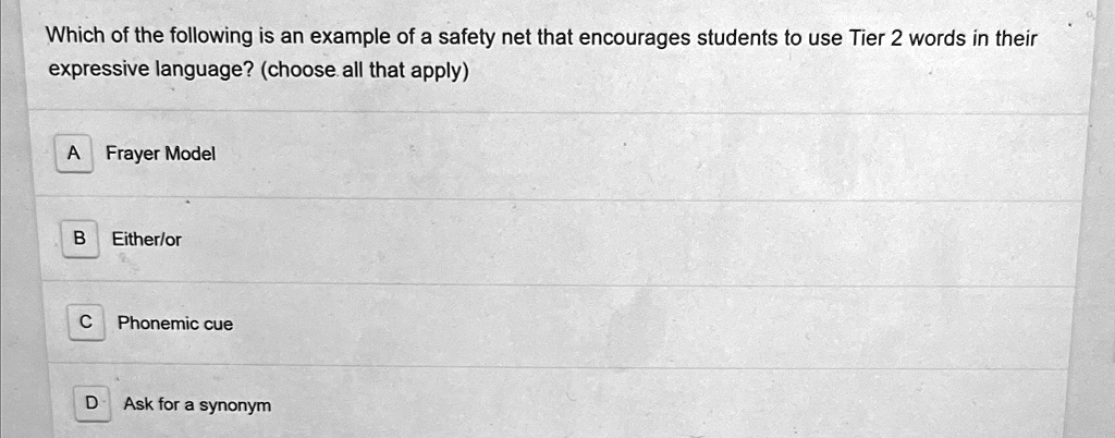 Which of the following is an example of a safety net that encourages ...