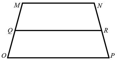 SOLVED: 'QR is the median of trapezoid MNOP. If MN = 41 and OP = 53, calculate QR. Am giving 40 ...