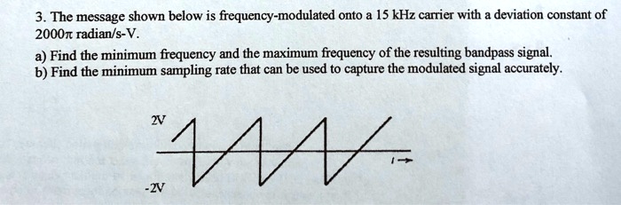 3. The message shown below is frequency-modulated onto a 15 kHz carrier ...