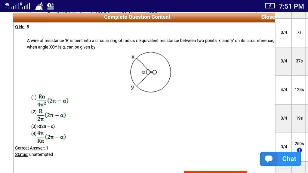 SOLVED: A wire of resistance R is bent into a circular ring of radius r ...