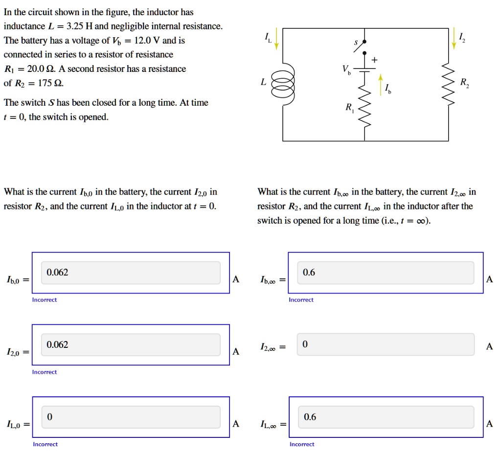 in the circuit shown in the figure the inductor has inductance l 325 ...