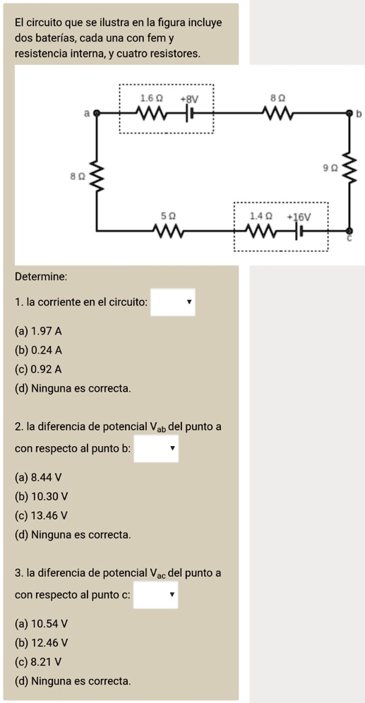 SOLVED: TRANSLATION: The circuit illustrated in the figure includes two ...