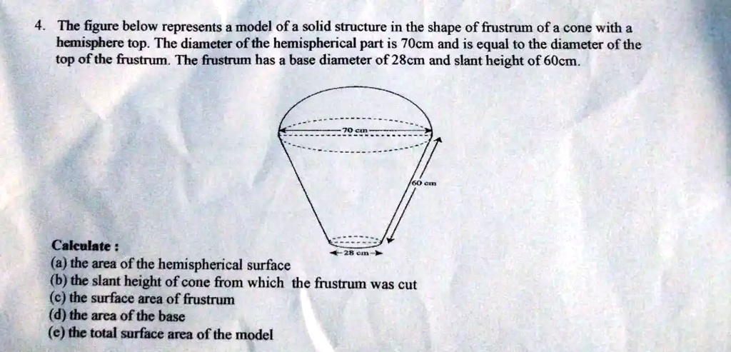 [GET ANSWER] 4. The figure below represents a model of a solid structure in the shape of ...