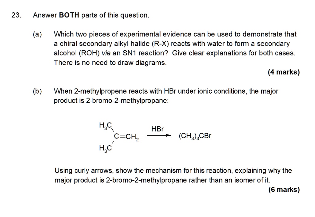 SOLVED: (a) Which two pieces of experimental evidence can be used to ...