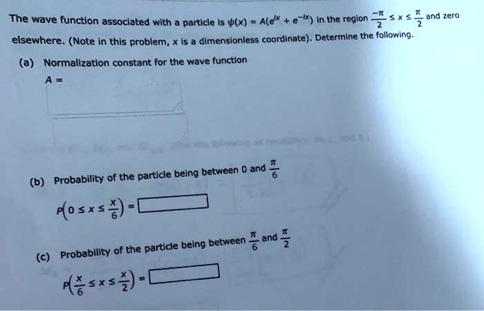 the wave function associated with a partlcle is x alelx e ix in the ...
