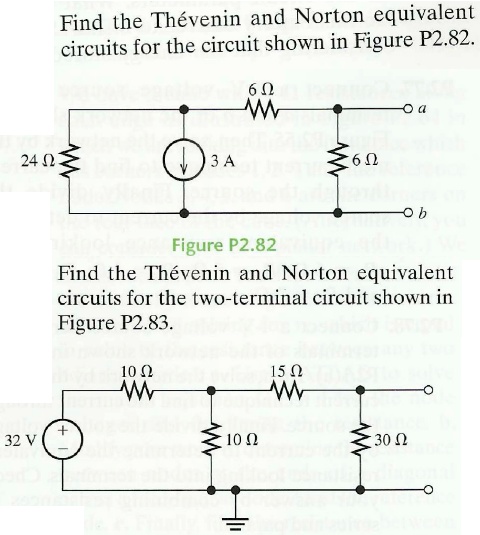 24 ? Find the Thévenin and Norton equivalent circuits for the circuit ...