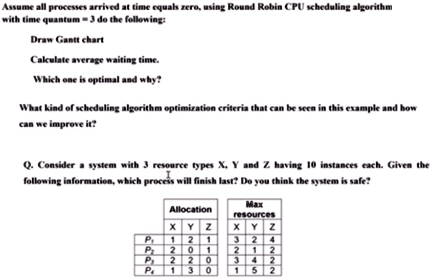 Solved Assume All Processes Arrived At Time Equals Zero Using Round Robin Cpu Scheduling