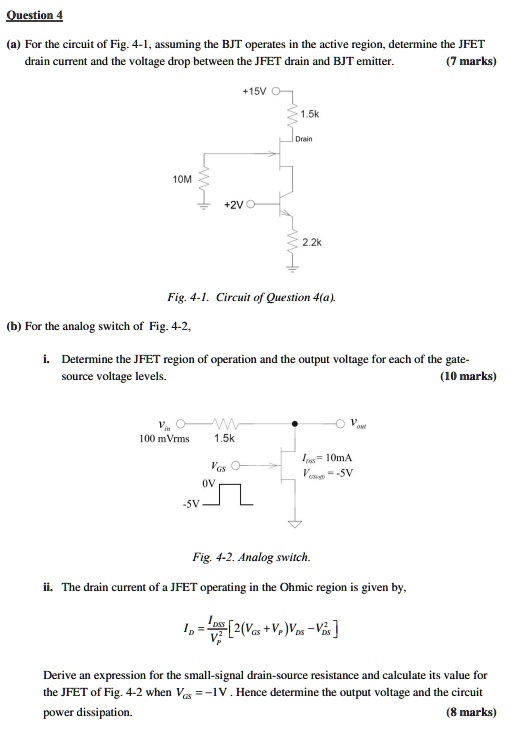 SOLVED: Question 4 (a) For the circuit of Fig. 4-1, assuming the BJT ...